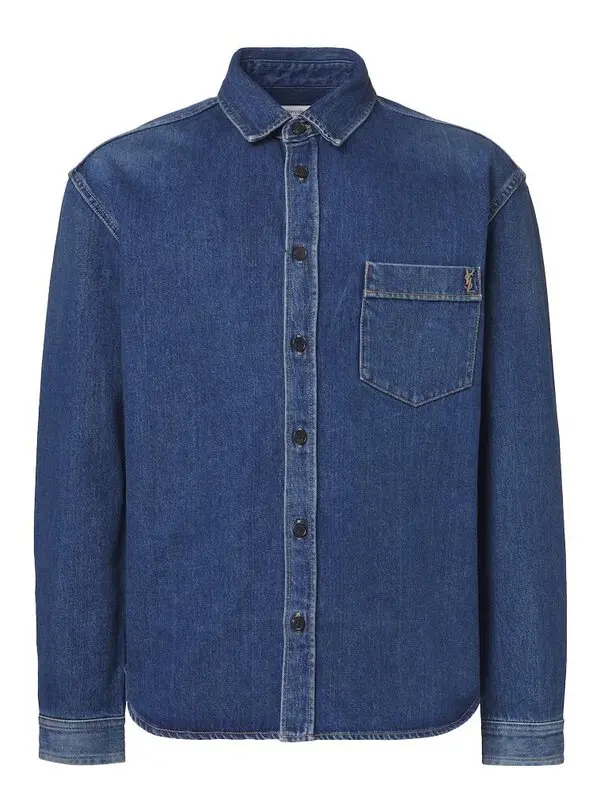 Saint Laurent Cassandre Denim Shirt - Blue