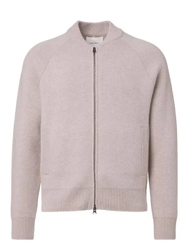 LISA YANG Cashmere Zip-up Cardigan - Beige