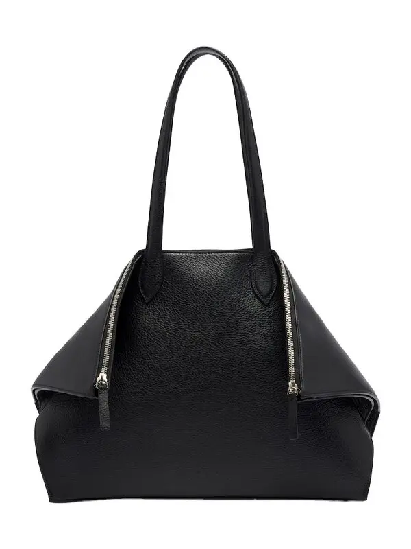 AESTHER EKME Fold Large Leather Tote Bag - Black