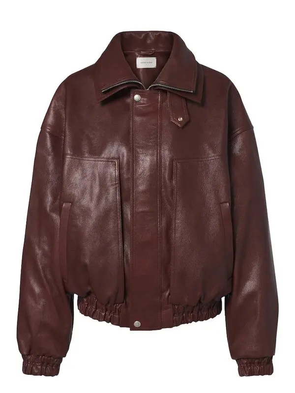 Magda Butrym Leather Blouson Jacket - Brown