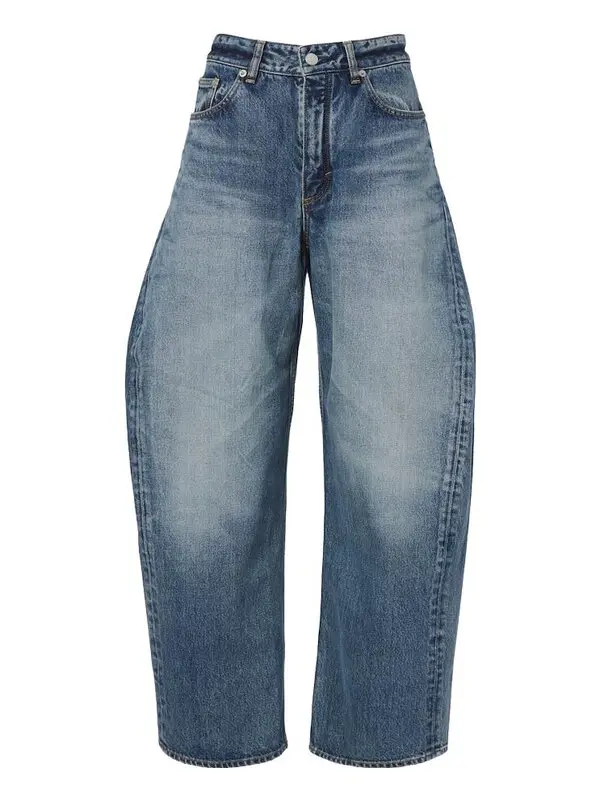 Alaïa Faded Barrel-leg Jeans - Blue