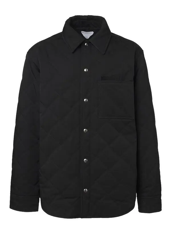 Bottega Veneta Intrecciato Quilted Cotton-blend Overshirt - Black