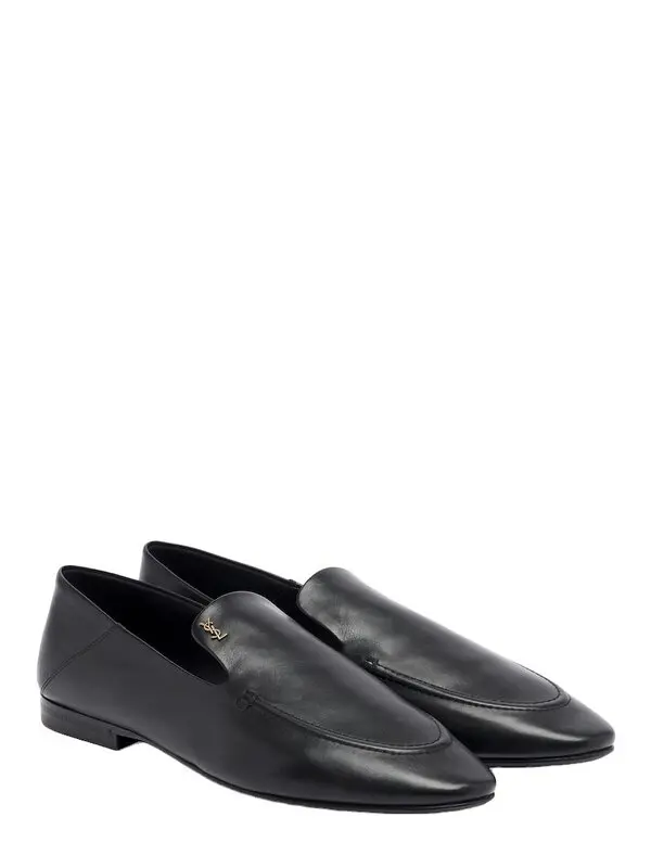 Saint Laurent Alain Leather Loafers - Black