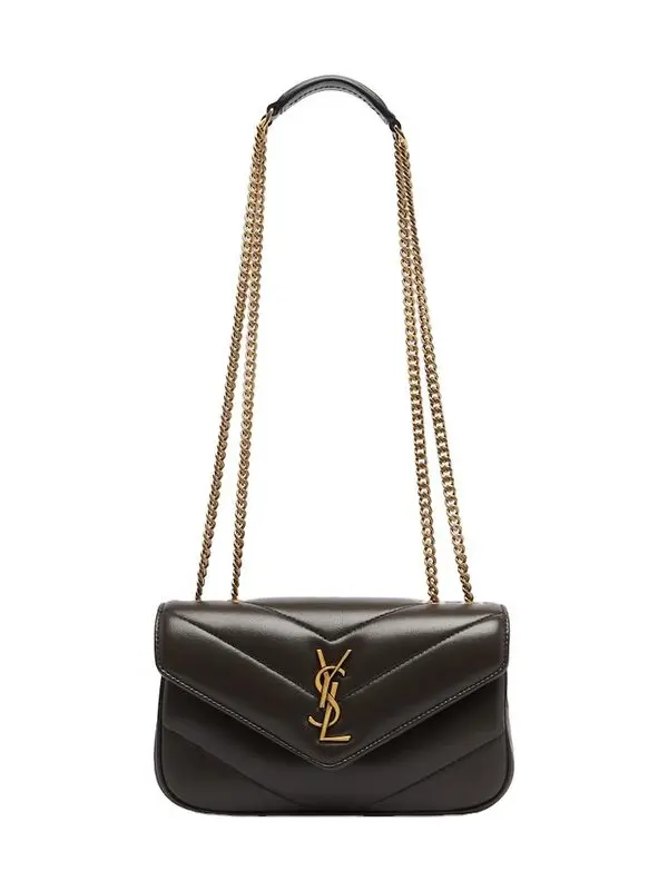 Saint Laurent Loulou Mini Leather Shoulder Bag - Brown