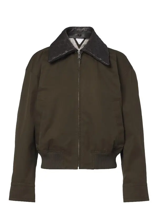 Bottega Veneta Intrecciato Cotton Blouson Jacket - Green