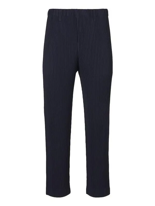 Issey Miyake Homme Plissé Pleated Straight Leg Trousers - Blue