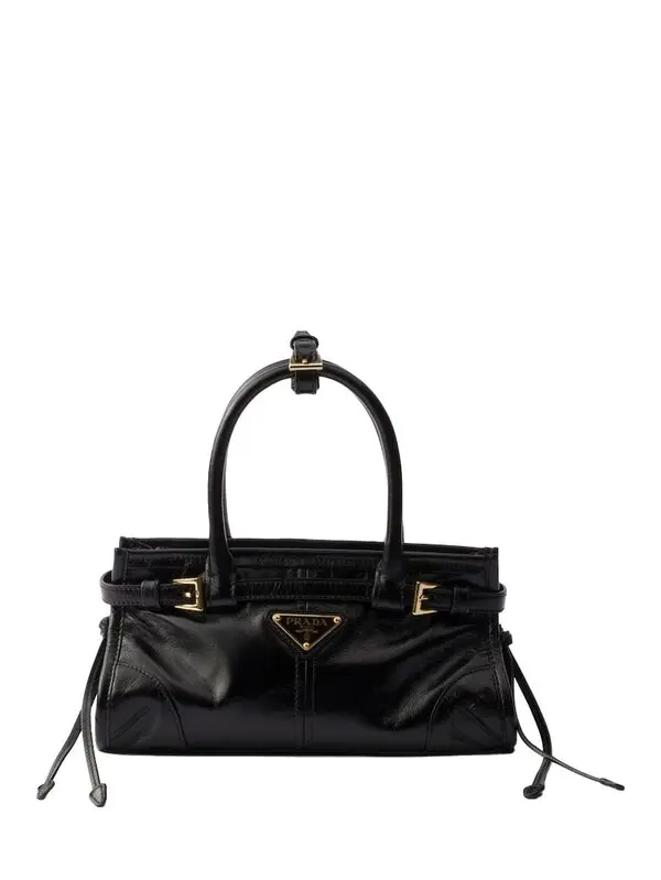 Prada Bonnie Mini Leather Handbag - Black