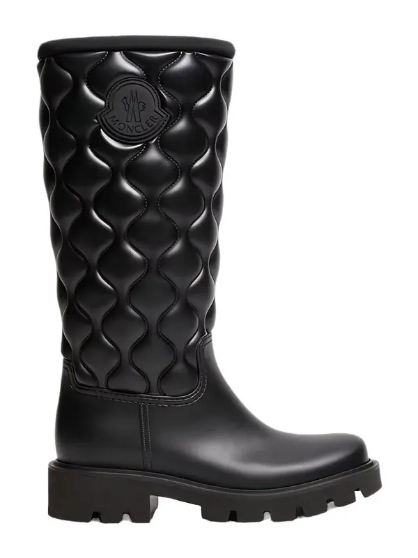 Moncler Kickstream Quilted Knee-high Boots - Black