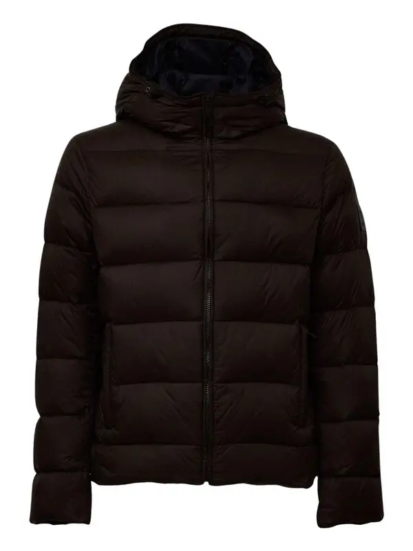 FAY Double-zip Hooded Down Jacket - Brown