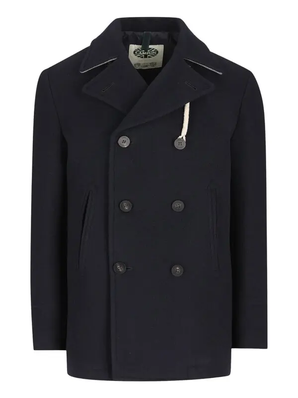 CAMPLIN Double-breasted Notch-lapel Peacoat - Blue
