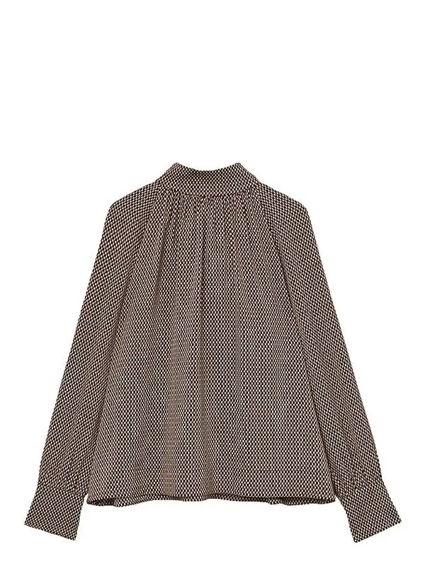 REISS Eden Geometric Print Blouse - Red