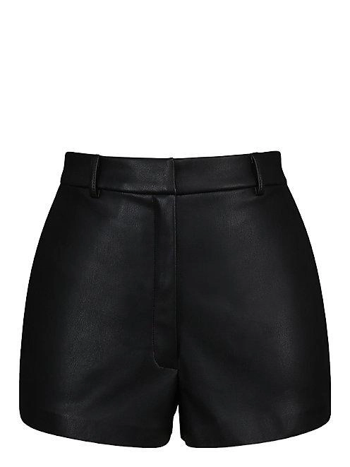 House Of Cb Naya High-rise Vegan-leather Shorts - Black