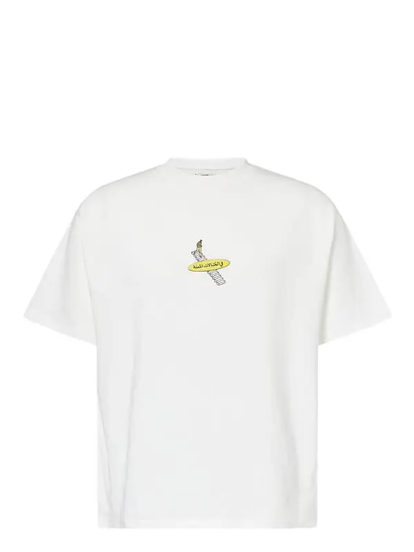 NOT BORING Boredome Evac Graphic-print Cotton T-shirt - White