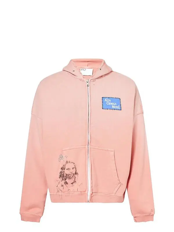 PALY HOLLYWOOD Alta Cienega Zip-up Cotton Hoodie - Pink