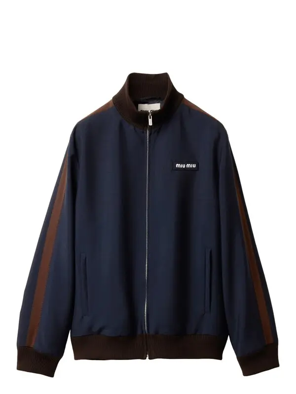Miu Miu Mohair-virgin Wool Blouson Jacket - Blue