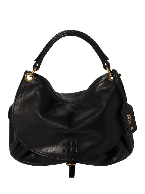 Miu Miu Leather Rendez-vous Shoulder Bag - Black