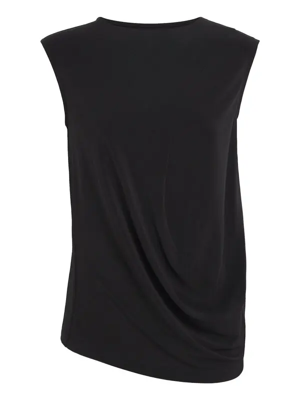 Issey Miyake Drape Jersey Sleeveless Blouse - Black