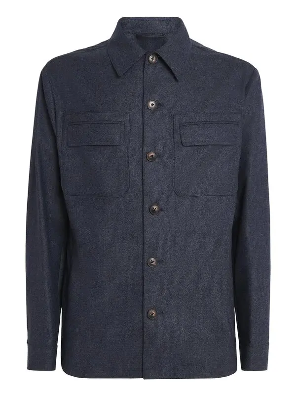 Pal Zileri Virgin Wool Overshirt - Navy
