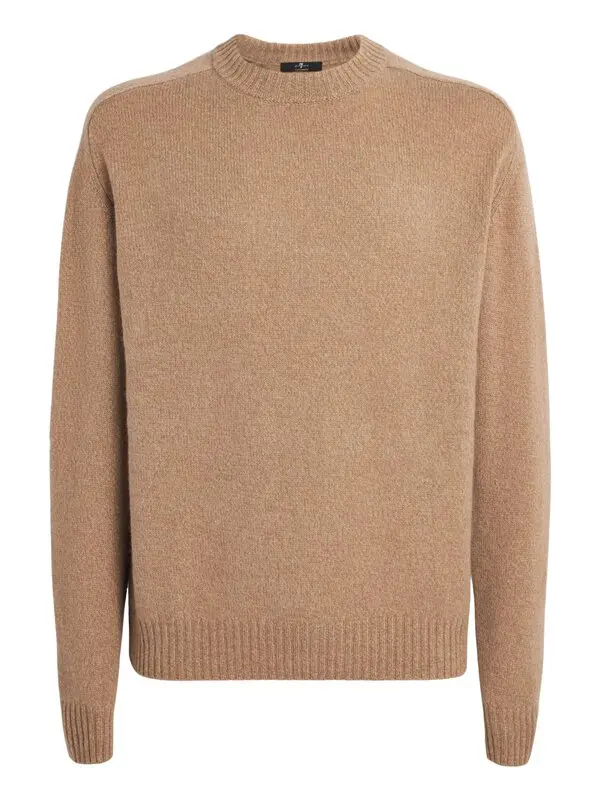 7 For All Mankind Cashmere Crew Neck Sweater - Beige