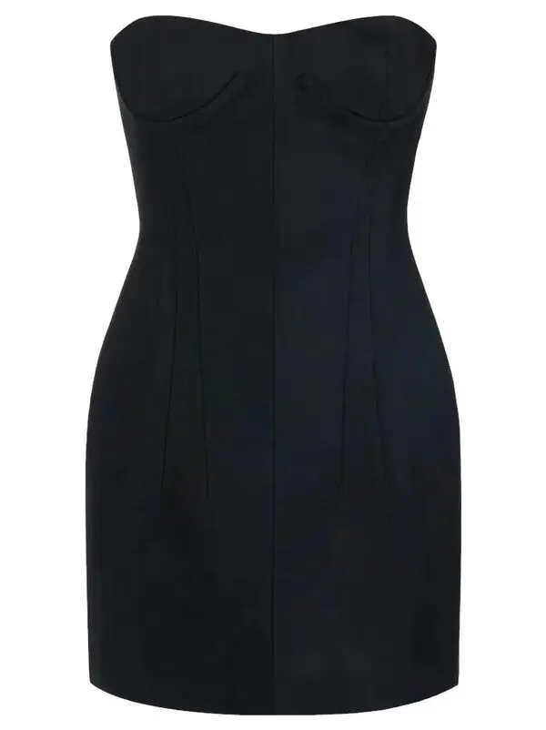 Elisabetta Franchi Cool Wool Mini Dress - Black