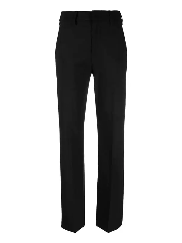 DONDUP Tailored Trousers With Logo Plaque - Black
