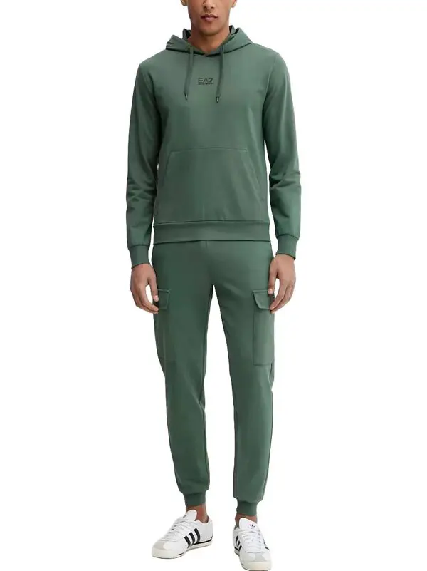 EA7 Logo-detail Drawstring Hoodie - Green