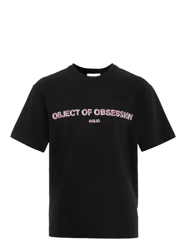 SOLID HOMME Object Lettering T-shirt - Black