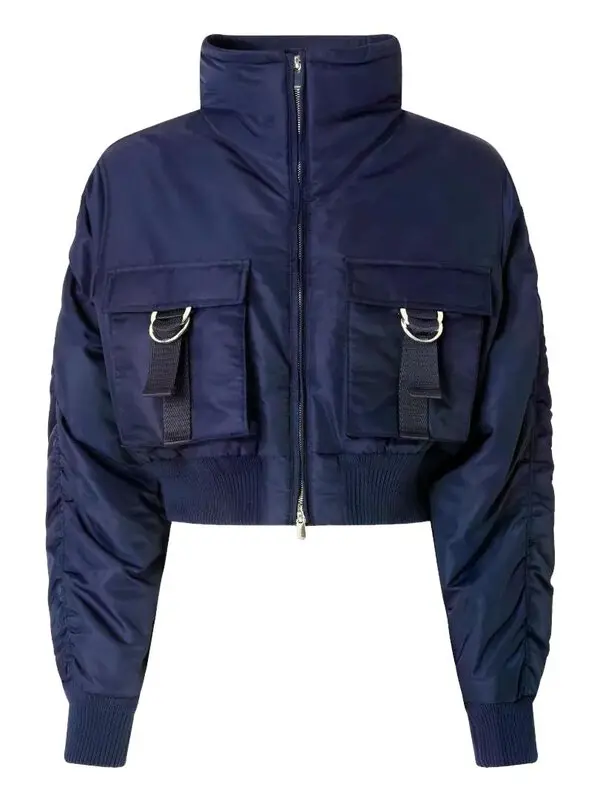 Pinko Cropped Ruched Sleeve Jacket - Blue