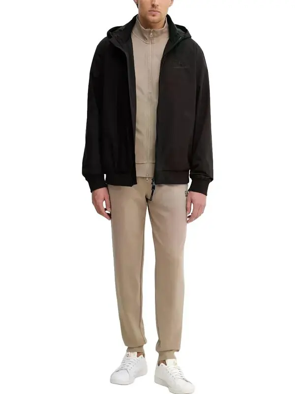 EA7 Logo-print Hooded Jacket - Black