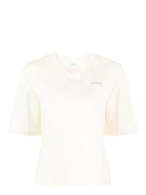 Off-White Walking Cotton T-shirt - Neutrals