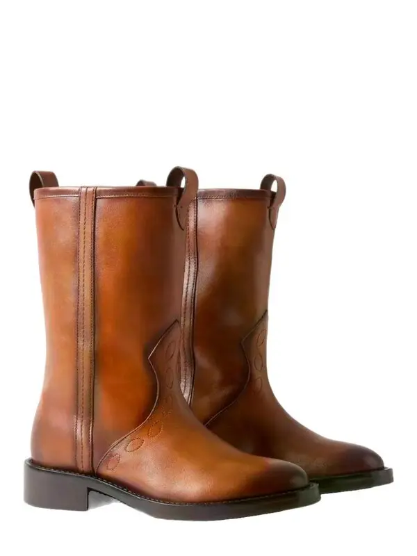 Claudie Pierlot Calfskin Leather Mid-calf Boots - Brown
