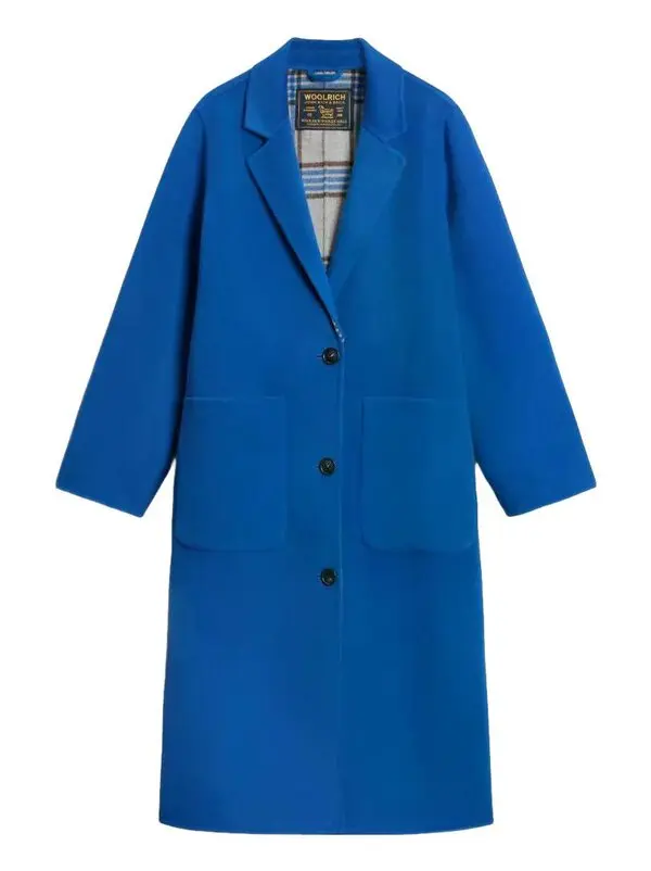 Woolrich Notched-lapels Virgin-wool Coat - Blue