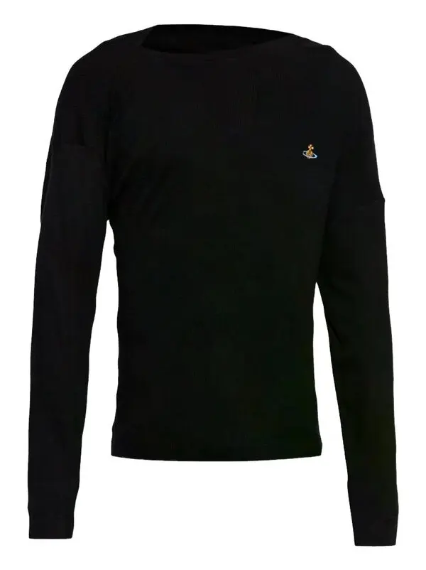 VIVIENNE WESTWOOD Orb Embroidered Asymmetric Sweater - Black