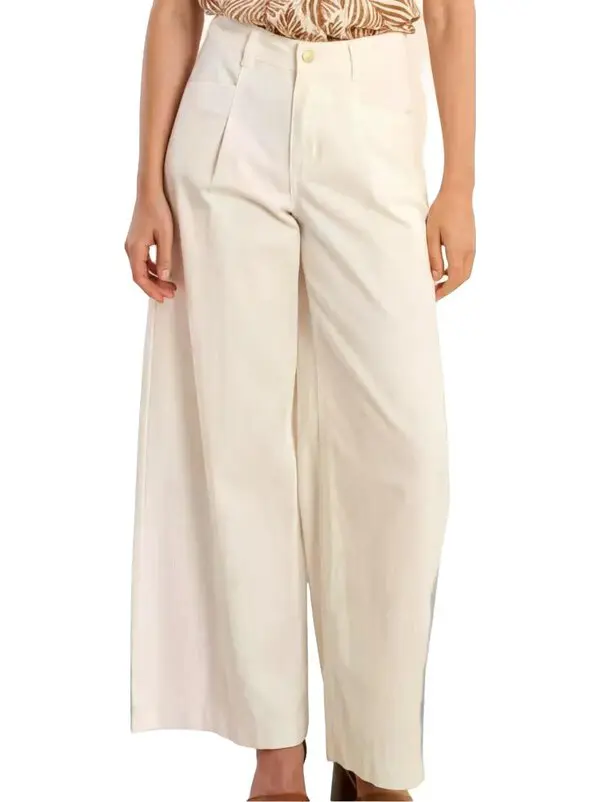 MOLLY BRACKEN Wide-leg Pleated Trousers - Neutrals