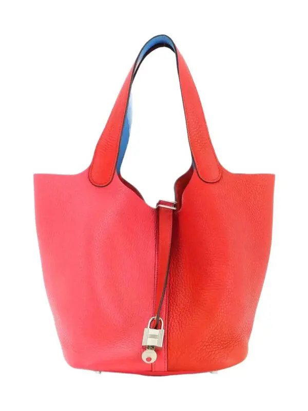 Hermès Casaque Picotin Lock Bag Clemence Mm Bucket Bag - Blue