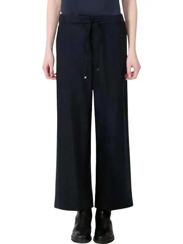 Max Mara Drawstring Wide-leg Track Pants - Blue