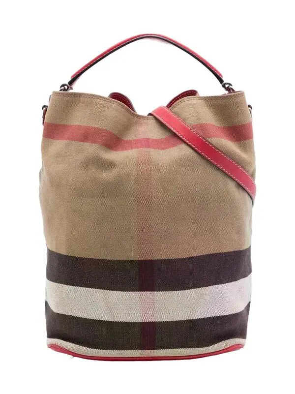 Burberry Canvas Ashby Bucket Bag With Leather Accents - Brown