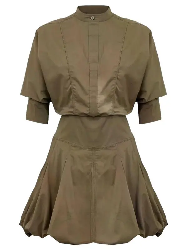 Simkhai Effie Pleat-detail Shirt Dress - Brown