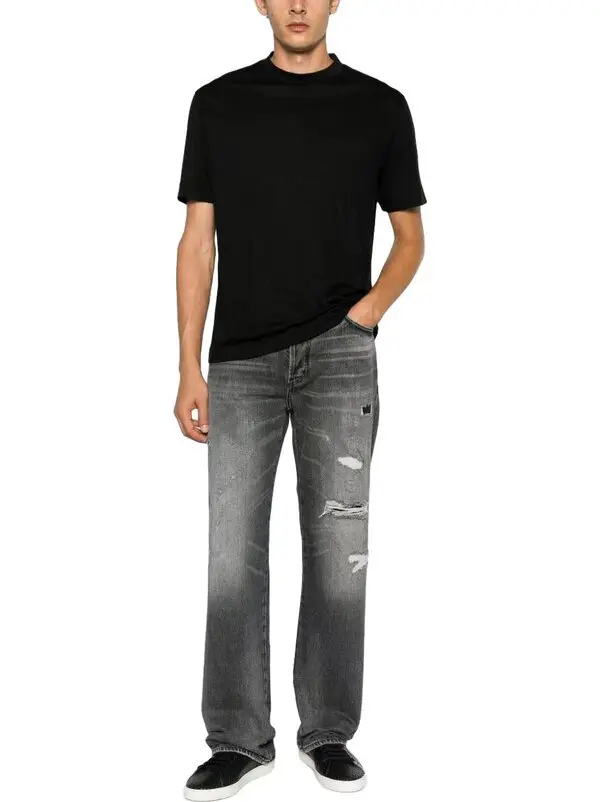 Emporio Armani Distressed Faded Jeans - Grey