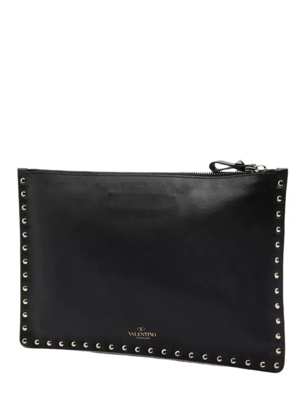 Valentino Garavani 2000-2017 Leather Rockstud Clutch Bag - Black