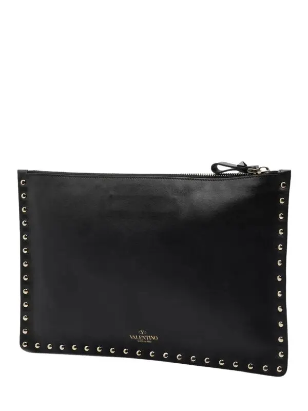 Valentino Garavani Rockstud Leather Clutch Bag - Black
