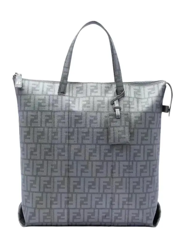 Fendi 2010-2026 Zucca Spalmati Tote Bag - Grey