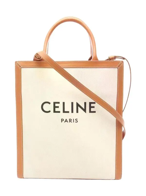Celine 2021-2022 Small Canvas Vertical Cabas Satchel - Brown