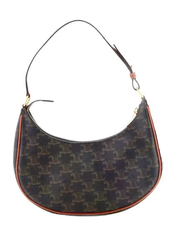 Celine Ava Bag Triomphe Coated Canvas Hobo Bag - Brown