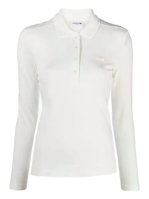 Lacoste Piqué Cotton Polo Top - White