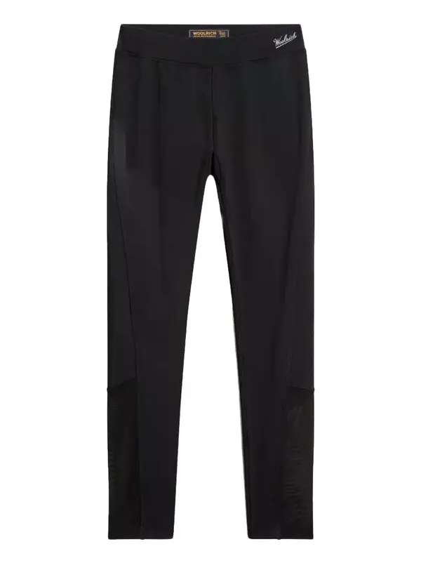 Woolrich Logo-print Mesh-panel Leggings - Black