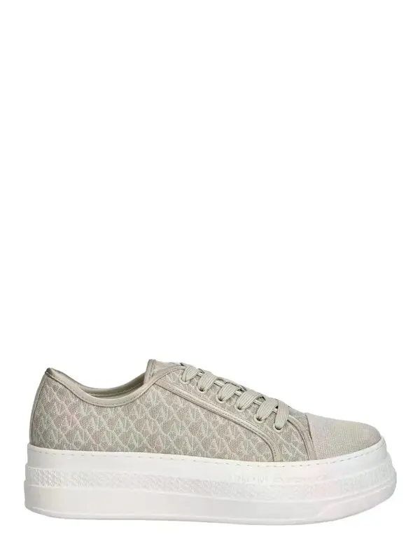 Armani Exchange Monogram Print Platform Sneakers - Neutrals