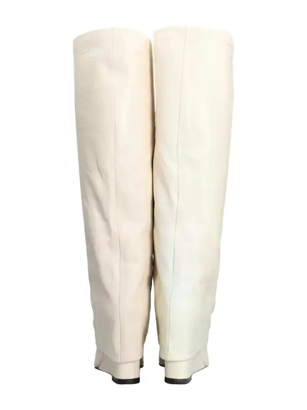 THE SELLER Pointed-toe Wedge Leather Boots - Neutrals