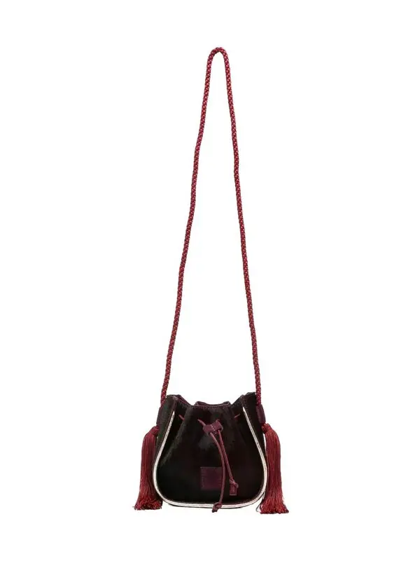 FORTE_FORTE Tassel-detail Drawstring Shoulder Bag - Red
