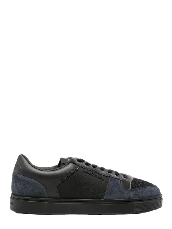 Emporio Armani Panelled Lace-up Sneakers - Black